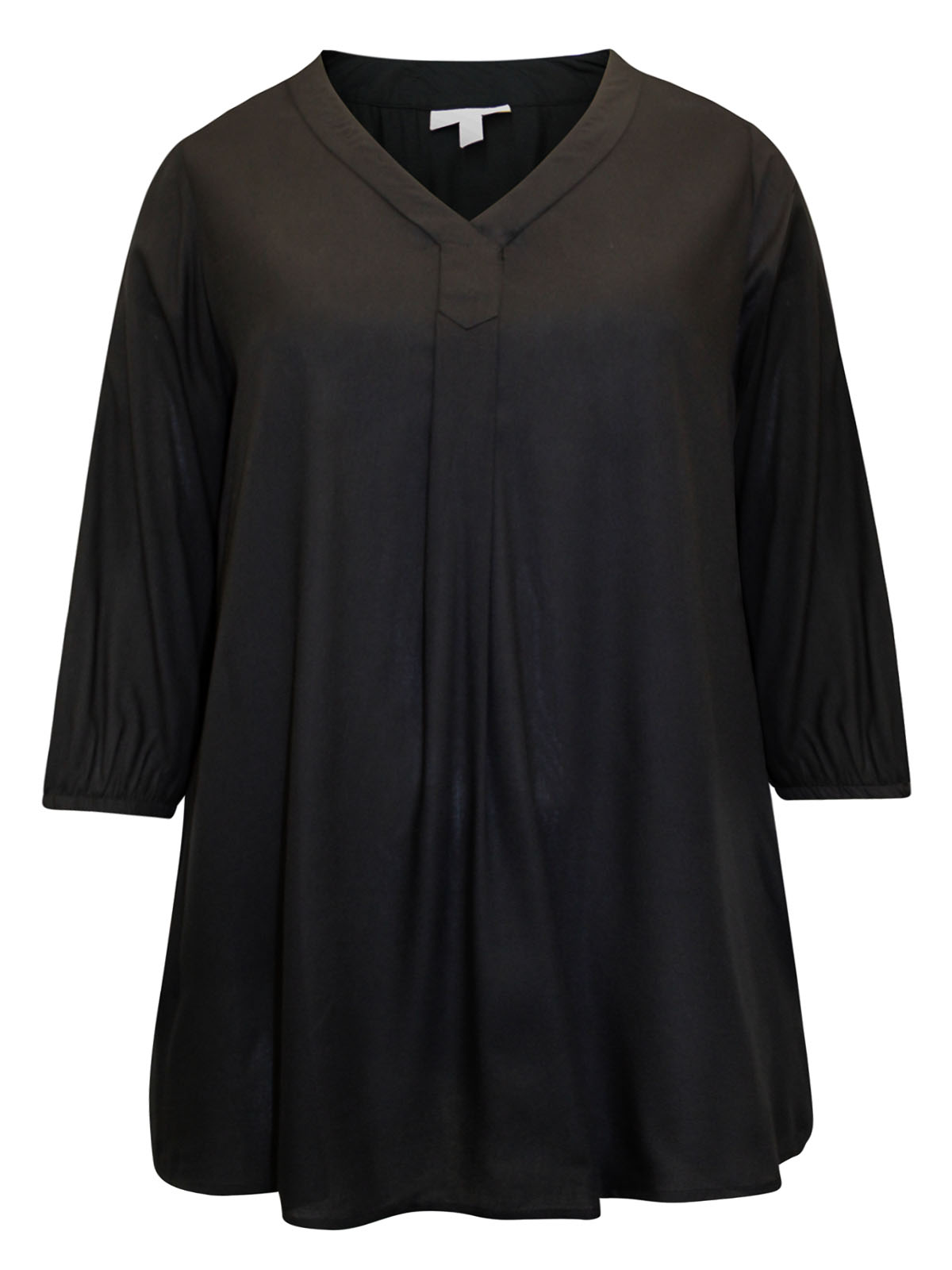 Woman Within - - WW BLACK Banded V-Neck 3Quarter Sleeve Pleat Front ...