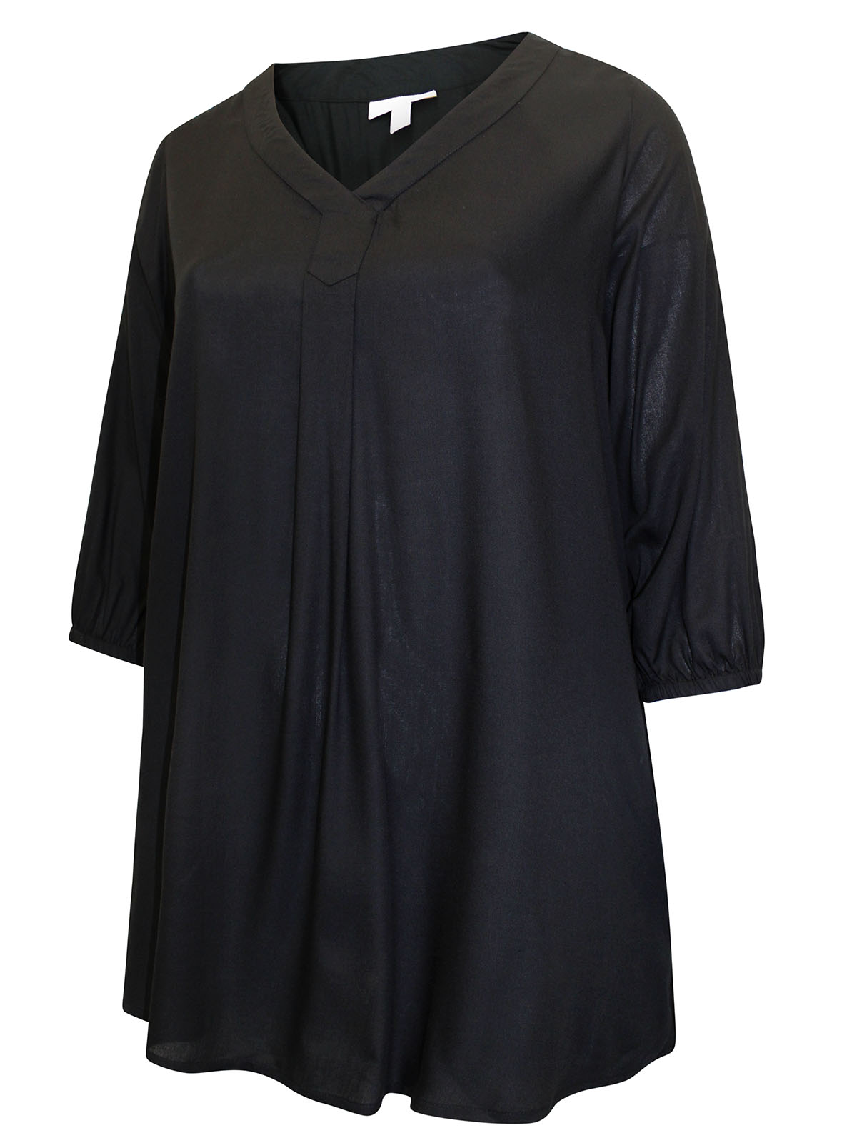 Woman Within - - WW BLACK Banded V-Neck 3Quarter Sleeve Pleat Front ...