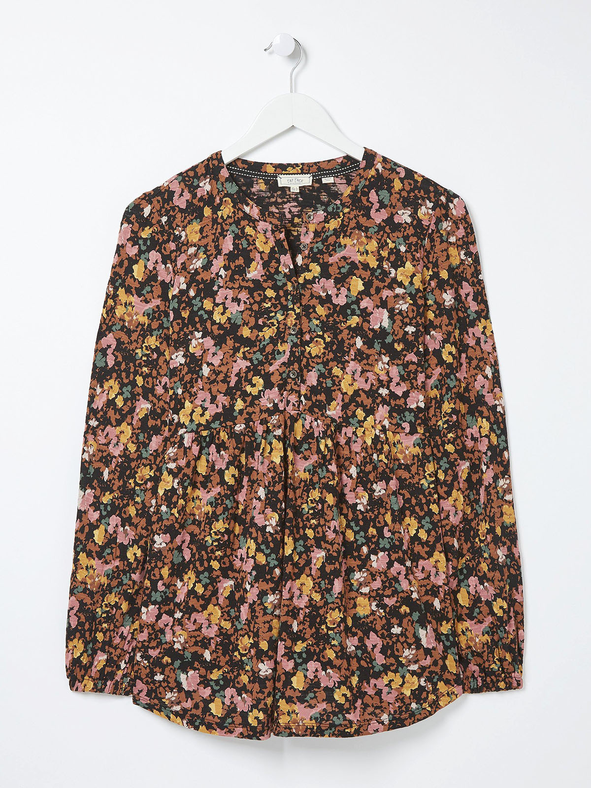 FAT FACE - - BLACK Tabitha Petal Scatter Longline Top - Size 10 to 24