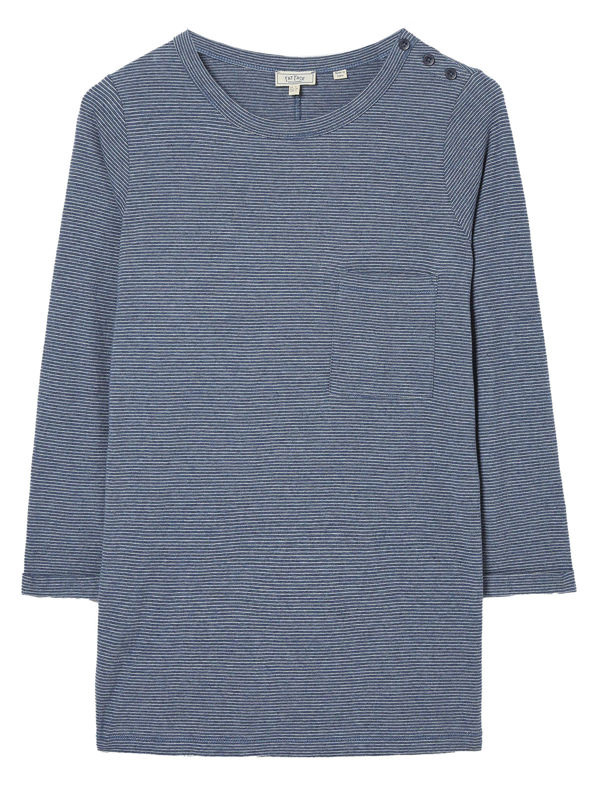 FAT FACE - - BLUE Tulip Feeder Stripe Top - Plus Size 16 to 18
