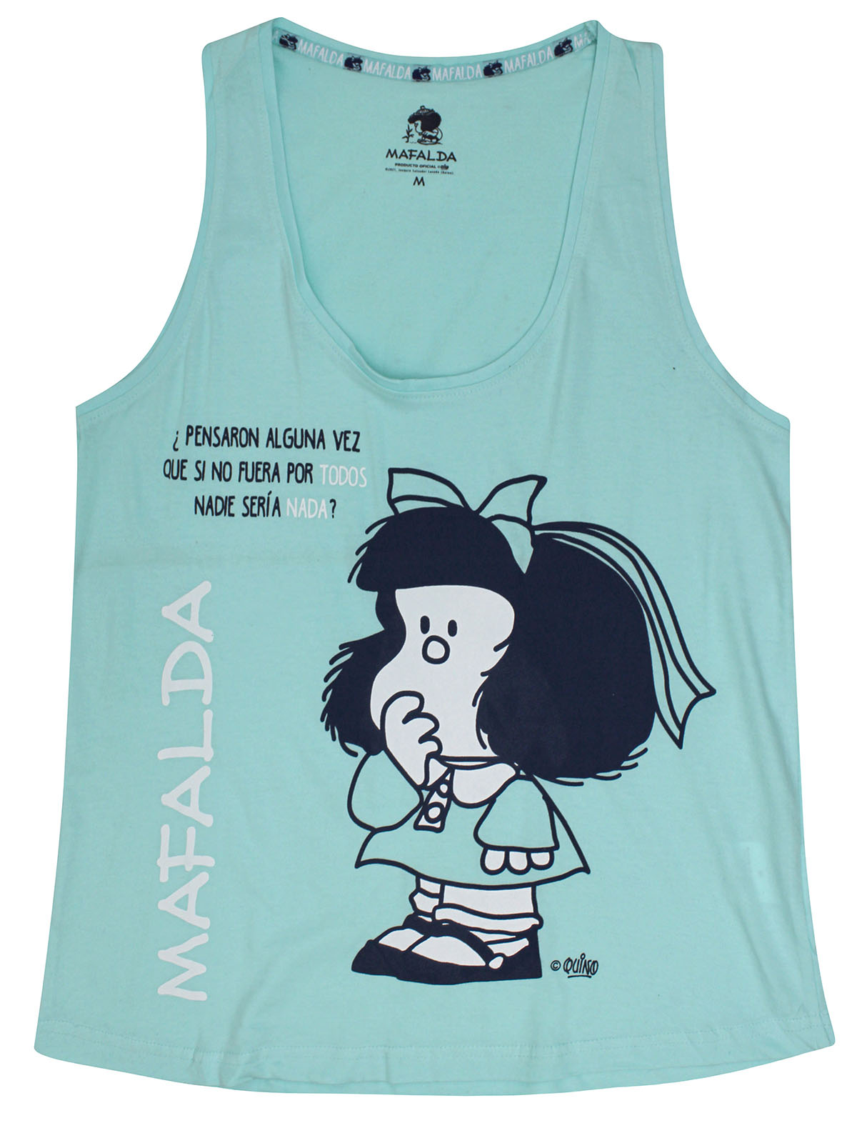 Mafalda - - Mafalda LIGHT-BLUE Pure Cotton Sleeveless Mafalda Print Top ...
