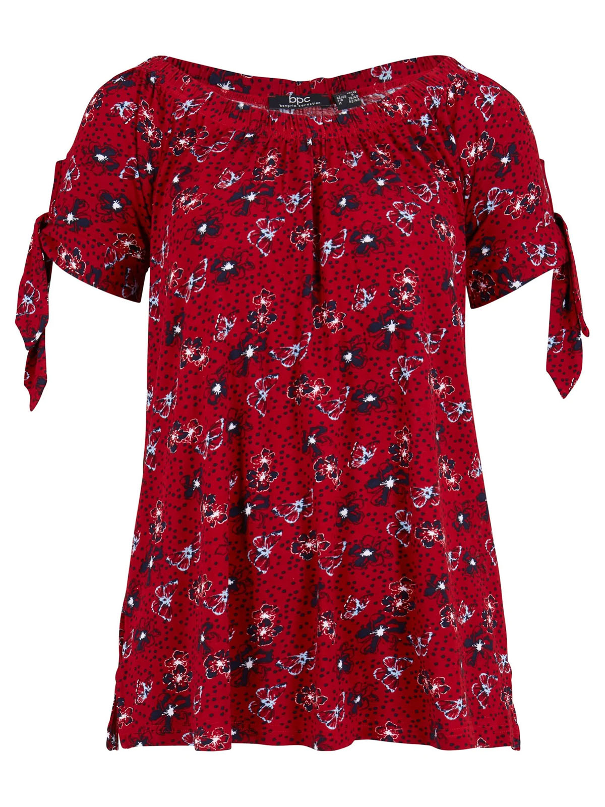 BPC - - BPC RED Butterfly Print Tie Cuff Top - Plus Size 14/16 to 26/28 ...