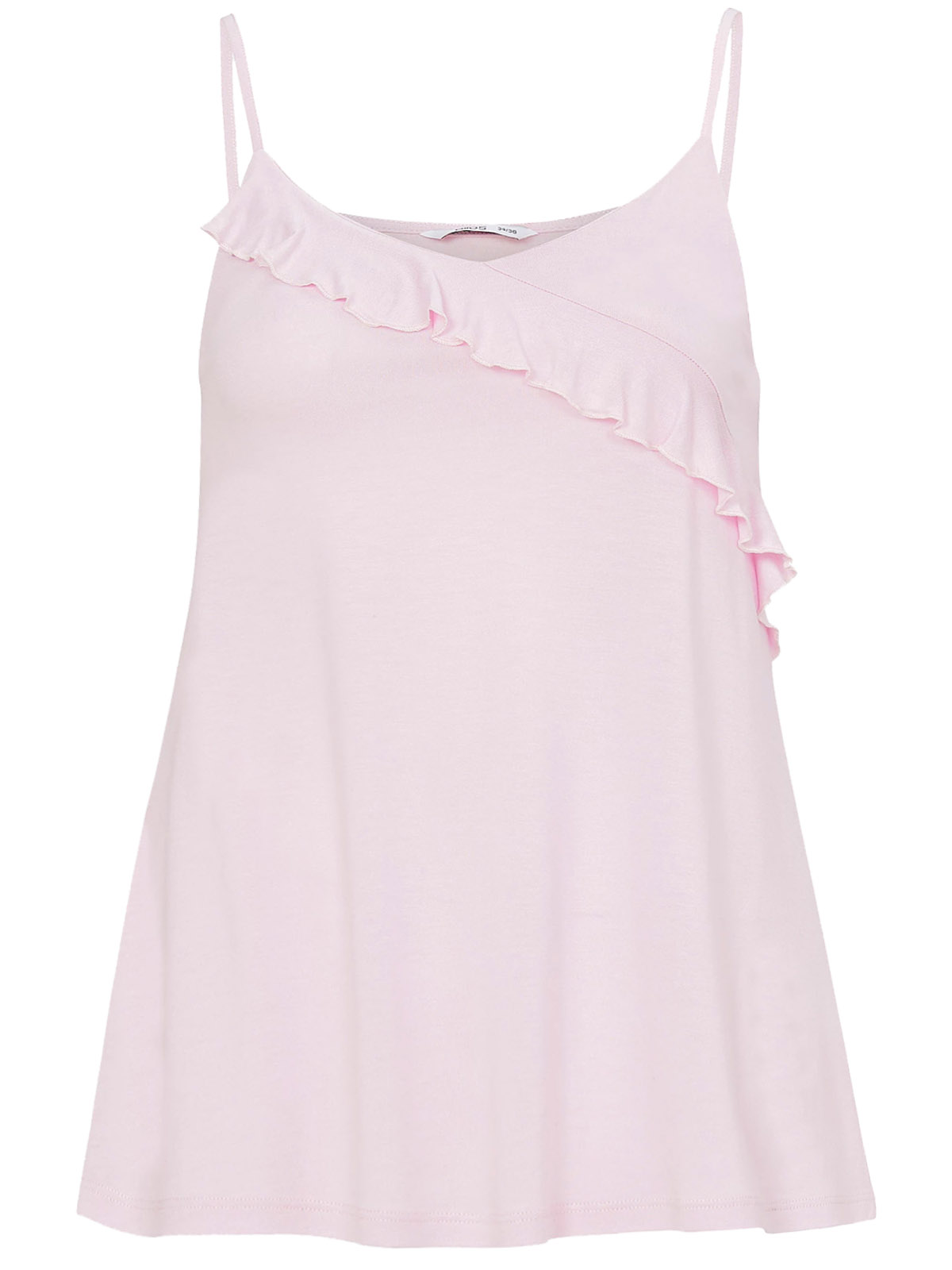 Ellos - - PINK Gabi Asymmetric Frill Cami Top - Plus Size 20/22 (EU 46/48)