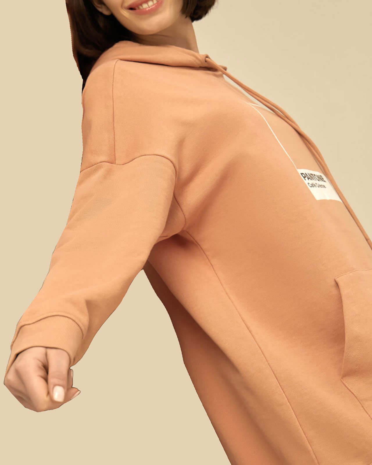 Incity - - ASH-PEACH Pure Cotton Placement Print Hoodie - Plus Size 16 ...