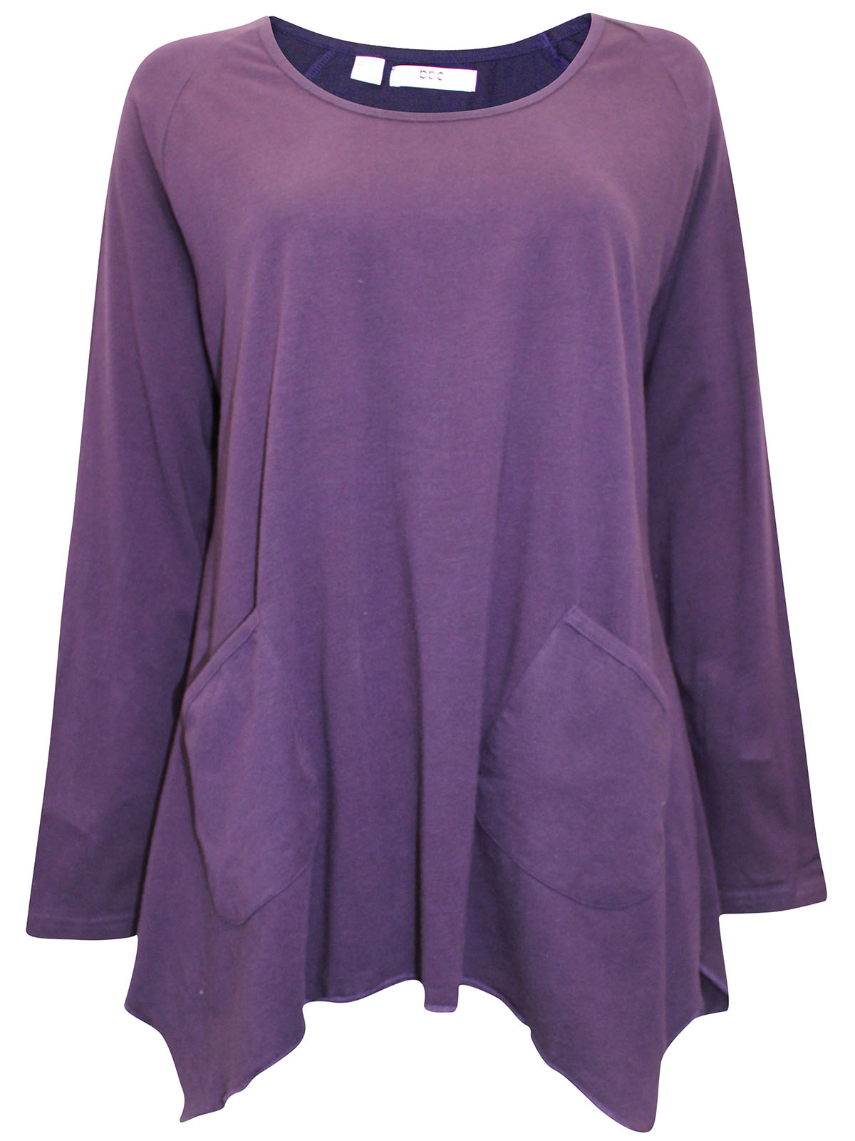 BPC - - PURPLE Pure Cotton Hanky Hem Pocket Top - Plus Size 14/16 to 26 ...