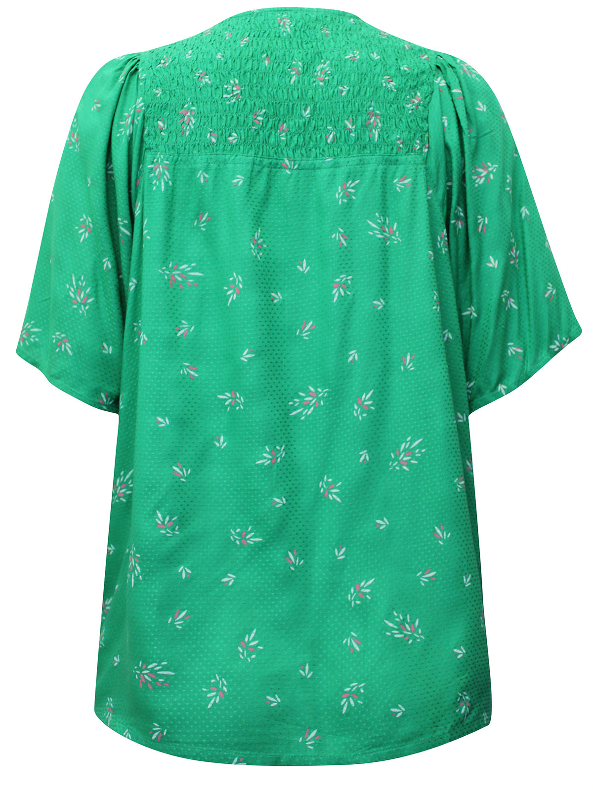 MSN GREEN Floral Print Shirred Top - Size 8/10 to 20/22 (S to XL)