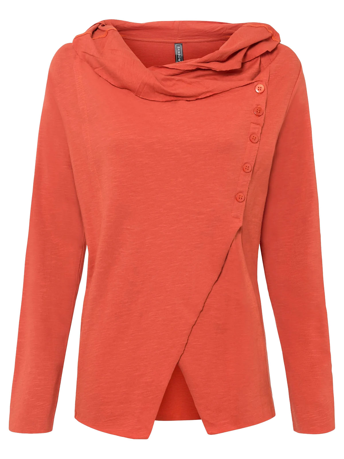 Rainbow - - ORANGE Pure Cotton Diagonal Button Top - Plus Size 18/20 to ...