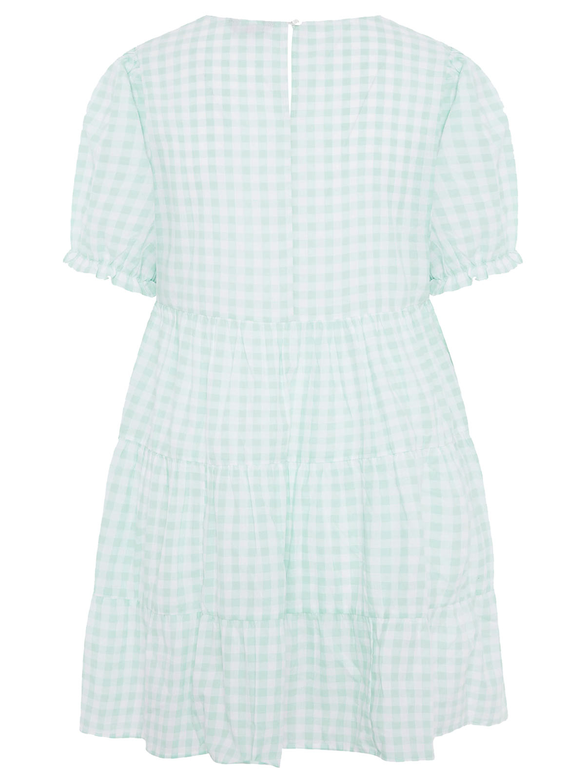 CURVE - - MINT-GREEN Gingham Tiered Tunic Top - Plus Size 18 to 24