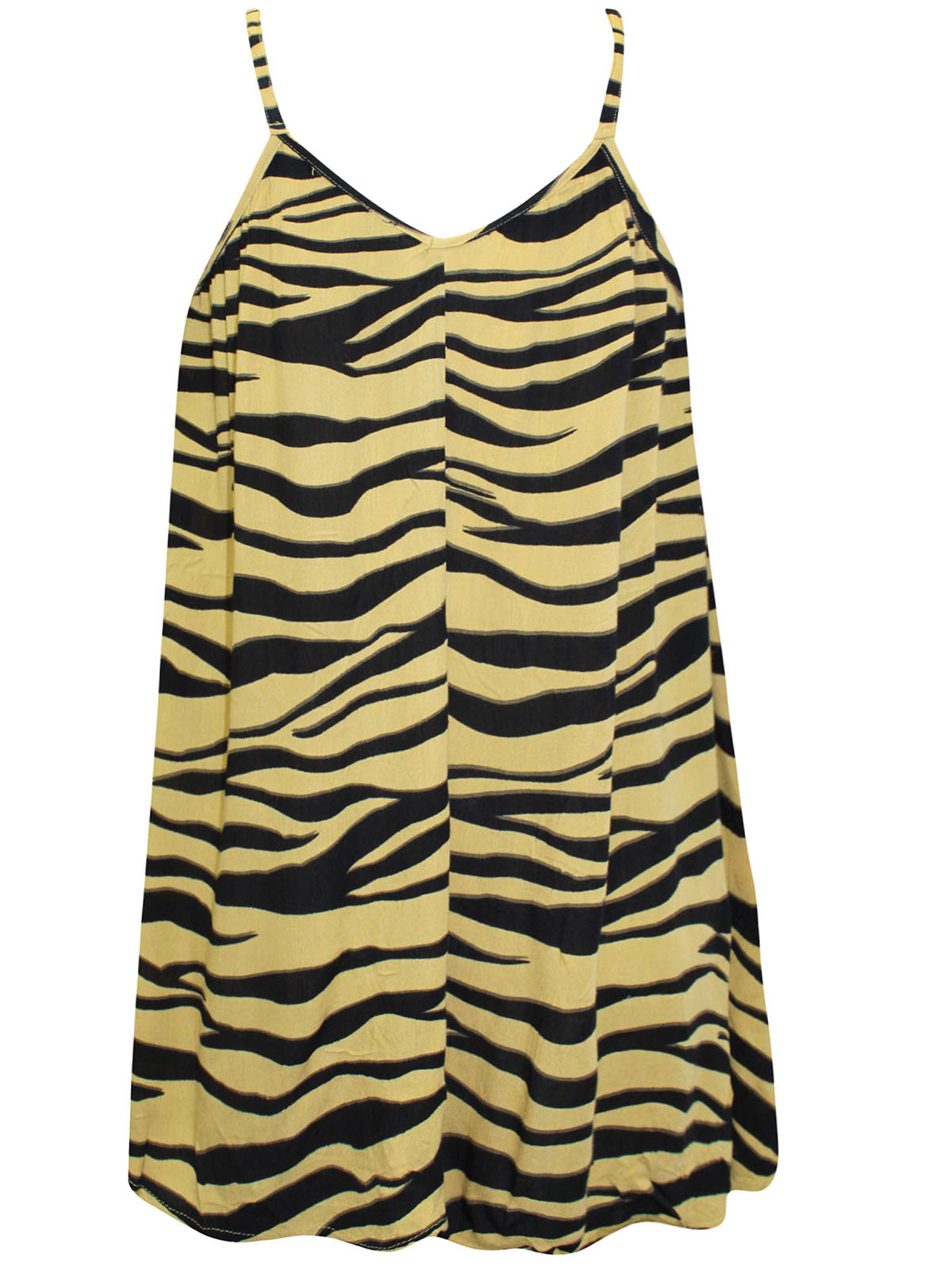 CURVE - - PLUS YELLOW Zebra Print Strappy Swing Cami Top - Plus Size 16 ...