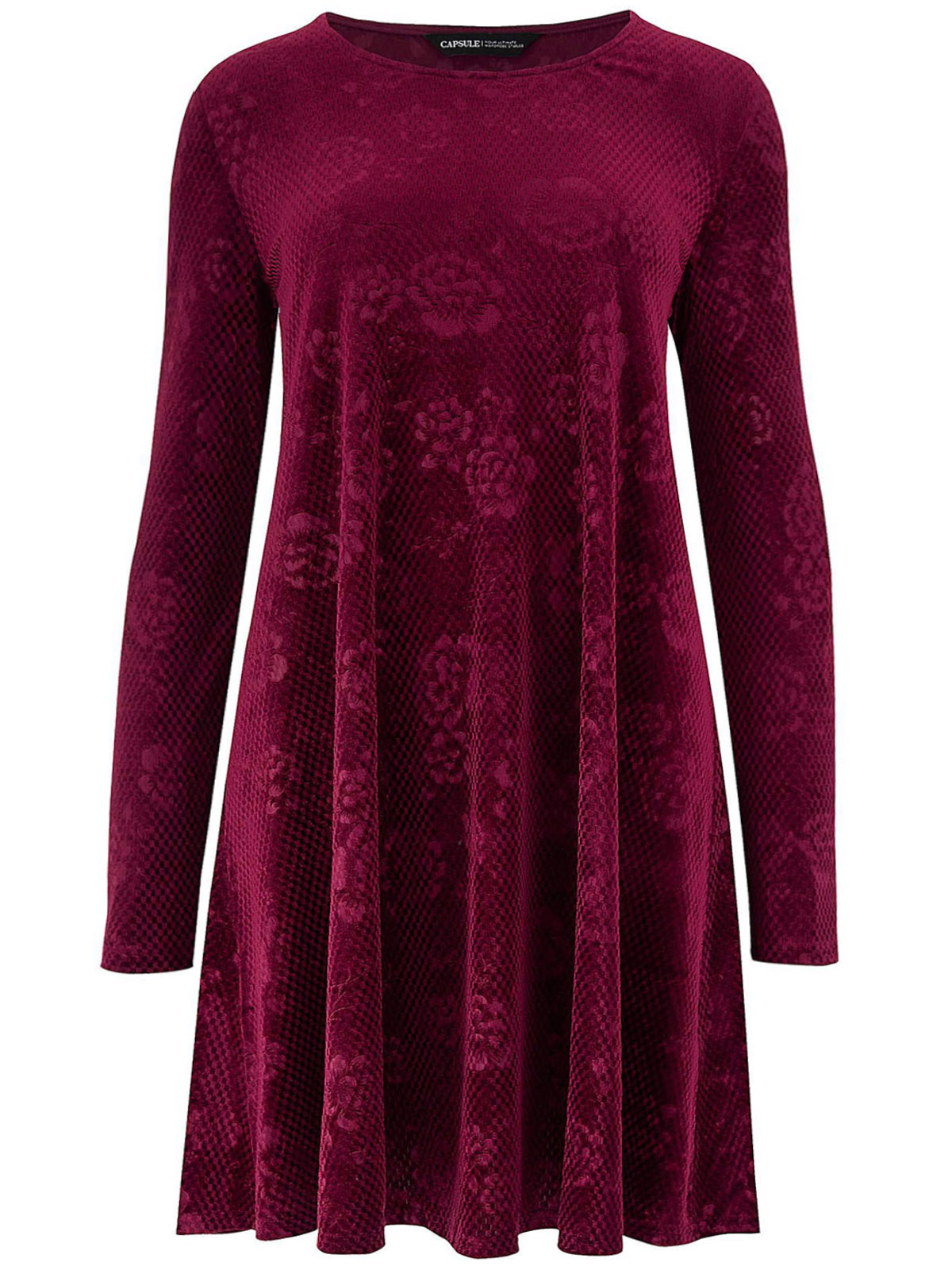 Capsule - - BERRY Embossed Velour Swing Dress - Plus Size 20 to 28