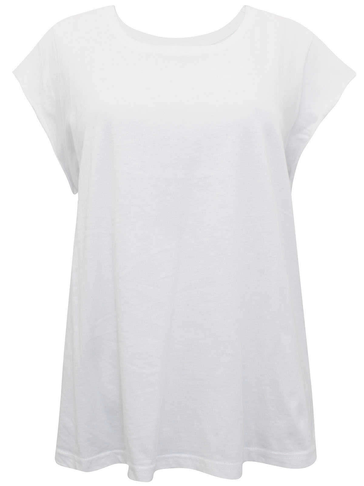 BPC - - WHITE Pure Cotton Cap Sleeve Raw Edge Top - Size 10/12 to 18/20 ...