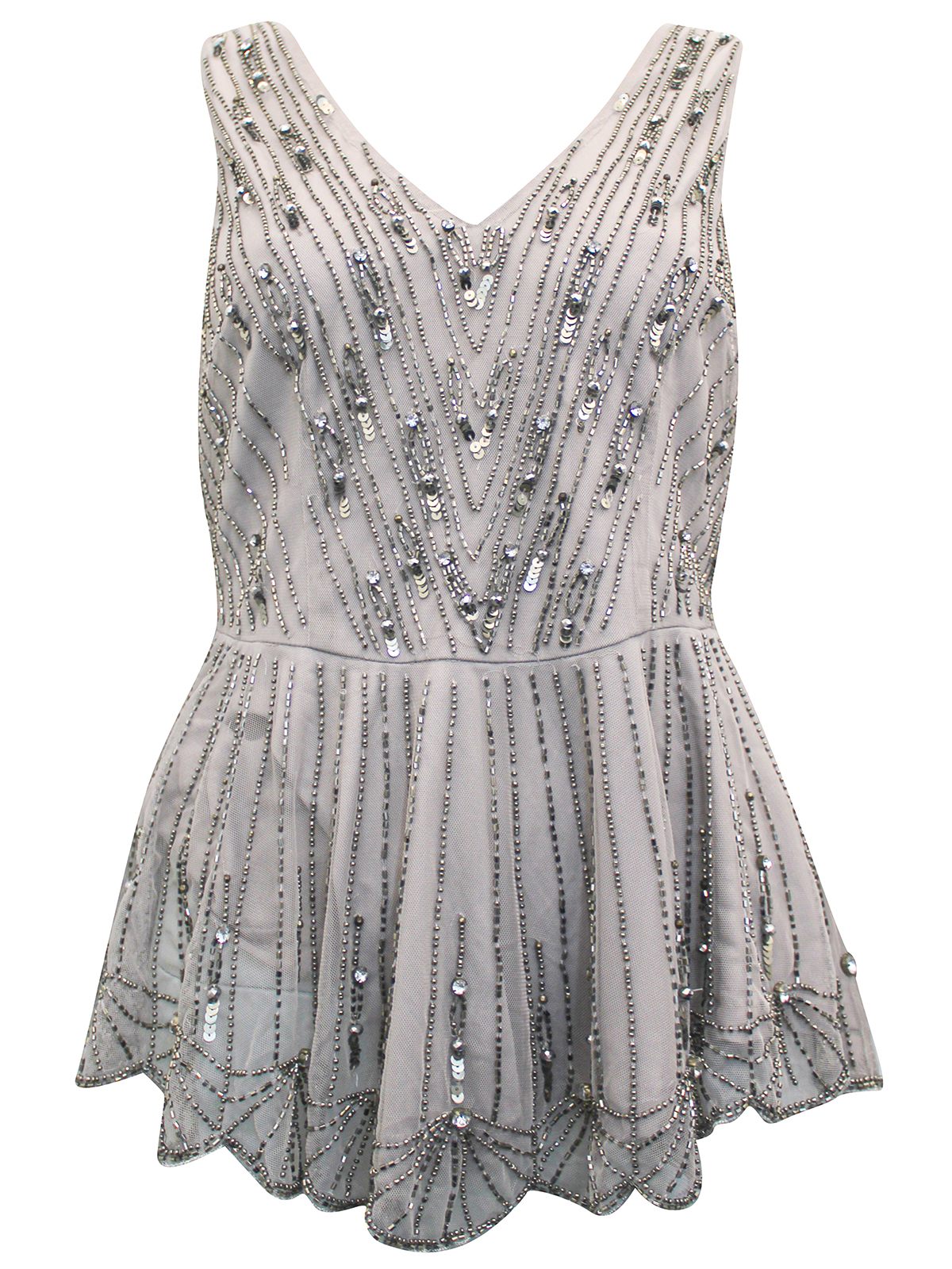 MSN MINK Sleeveless Embellished Peplum Top - Size 10 to 20
