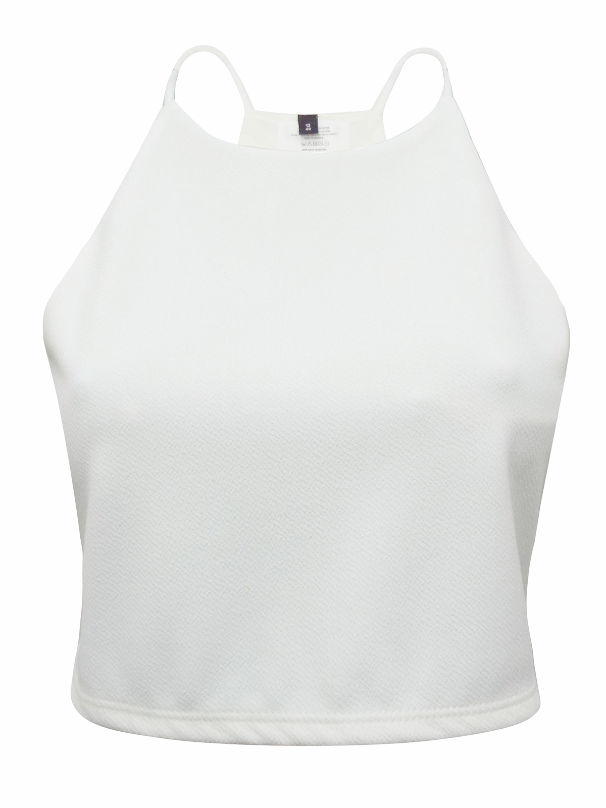 R1ver 1sland IVORY Racer Front Crepe Crop Top - Size 6 to 14
