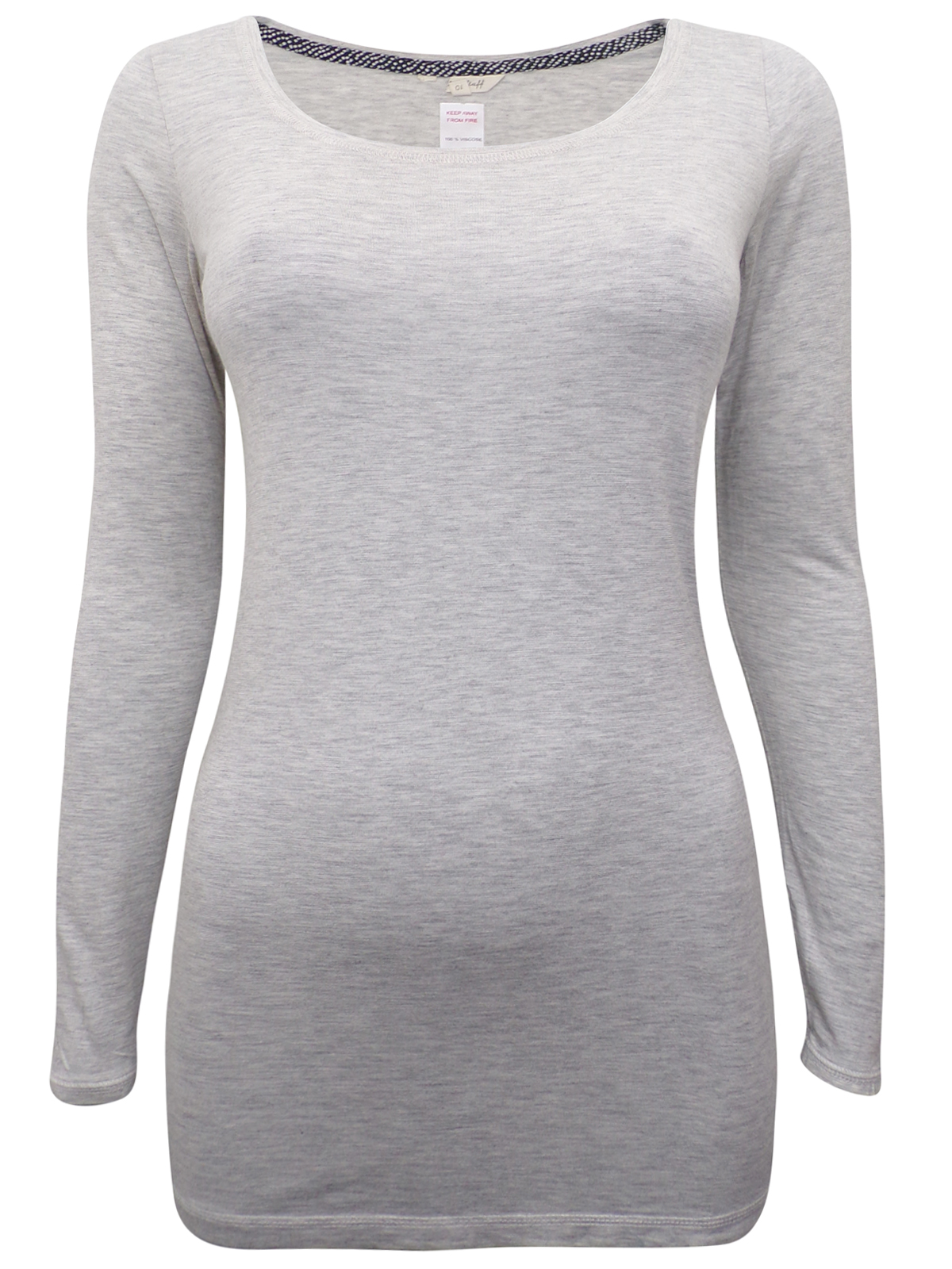 White Stuff - - Wh1te Stuff LIGHT-GREY Scoop Neck Long Sleeve Jersey Top - Size 8 to 18