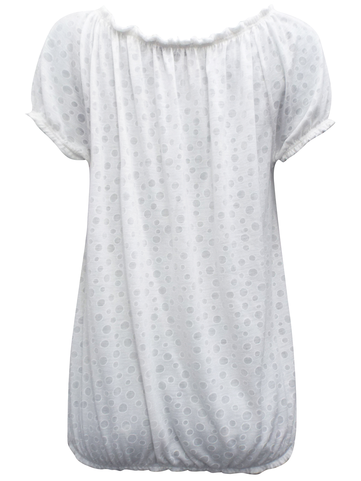 Alexara - - Alexara WHITE Jacquard Spot Gypsy Top - Size 12 to 16 ...