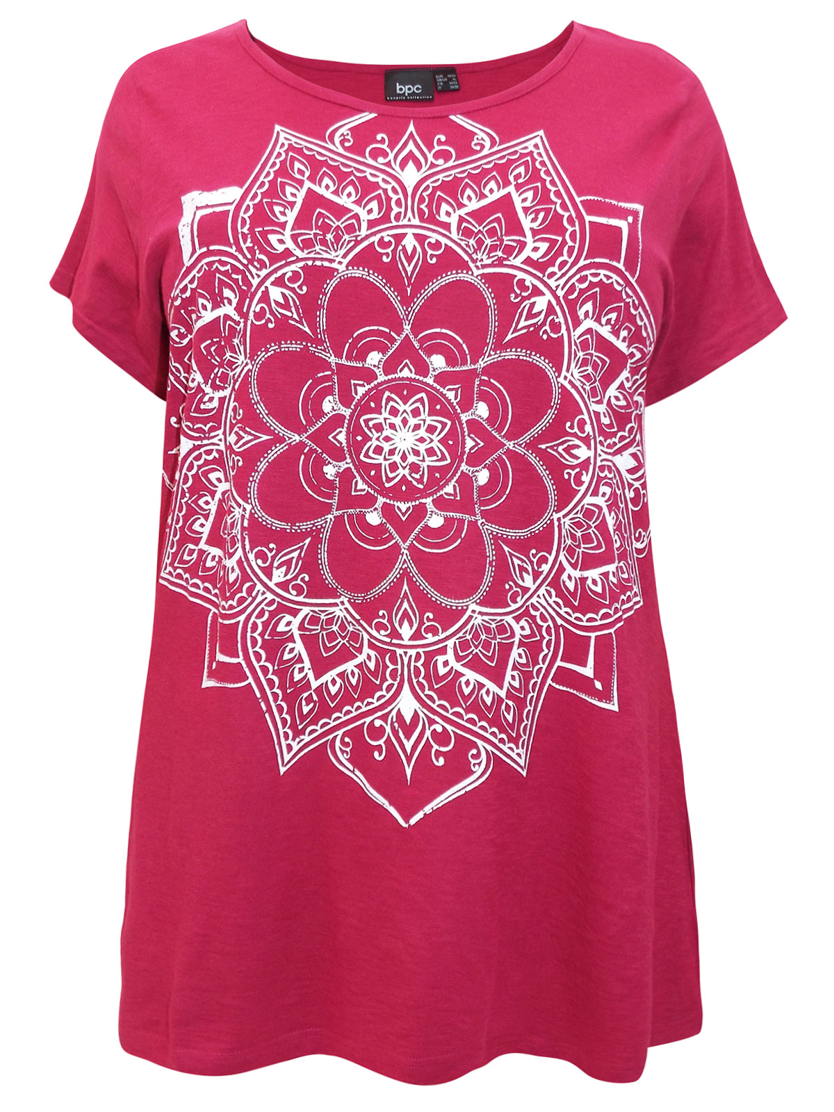 BPC - - BPC DARK-PINK Pure Cotton Ethnic Floral Top - Plus Size 22/24 ...