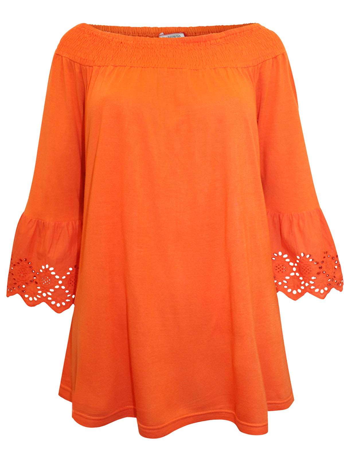 Joe Browns - - JB ORANGE Bardot Broderie Top - Size 8 to 18