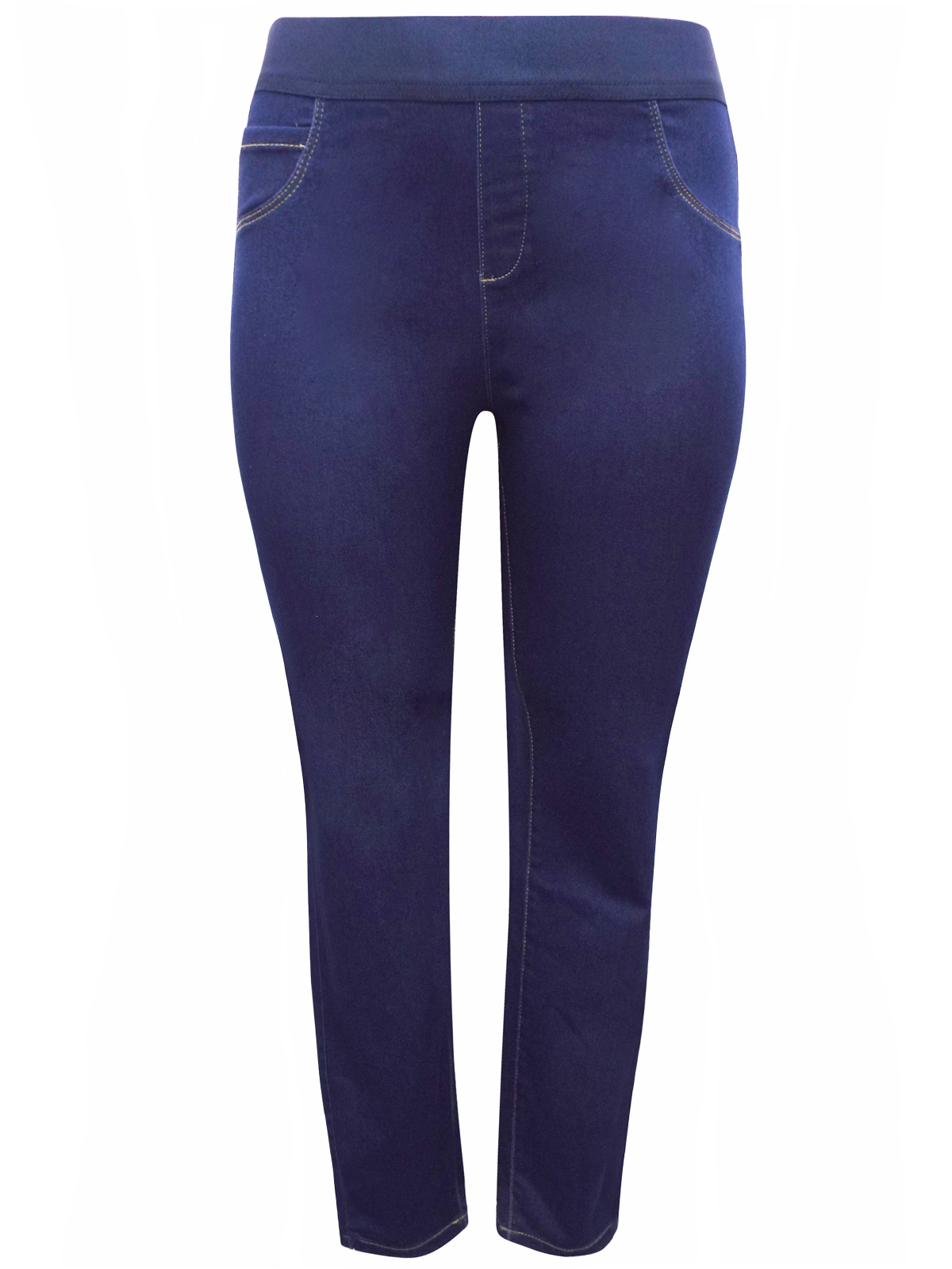 George - - G3orge INDIGO Cotton Rich Elastic Waist Jeggings - Plus size ...