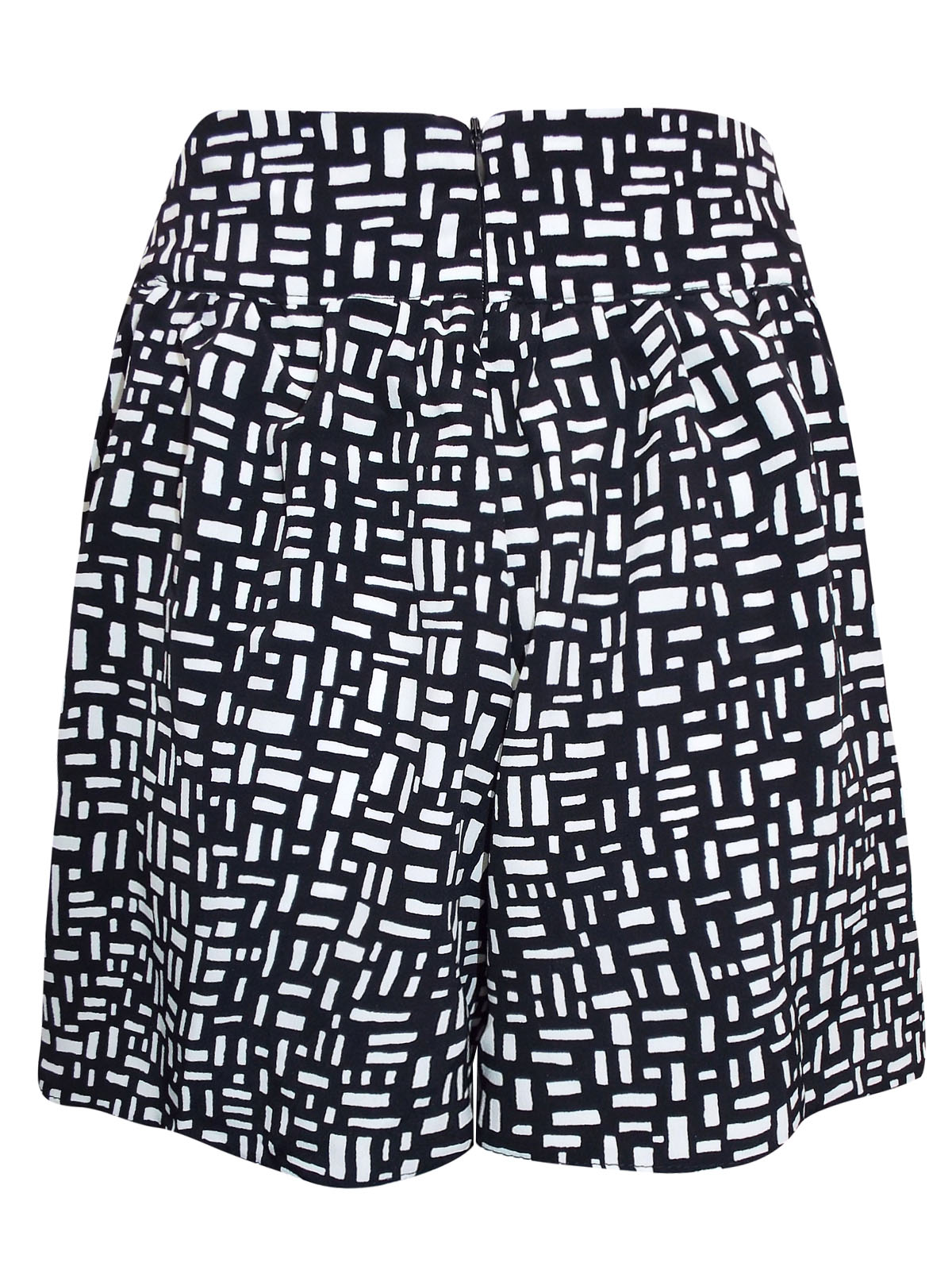 Johann Earl - - Johann Earl BLACK Block Print Flippy Shorts - Size ...