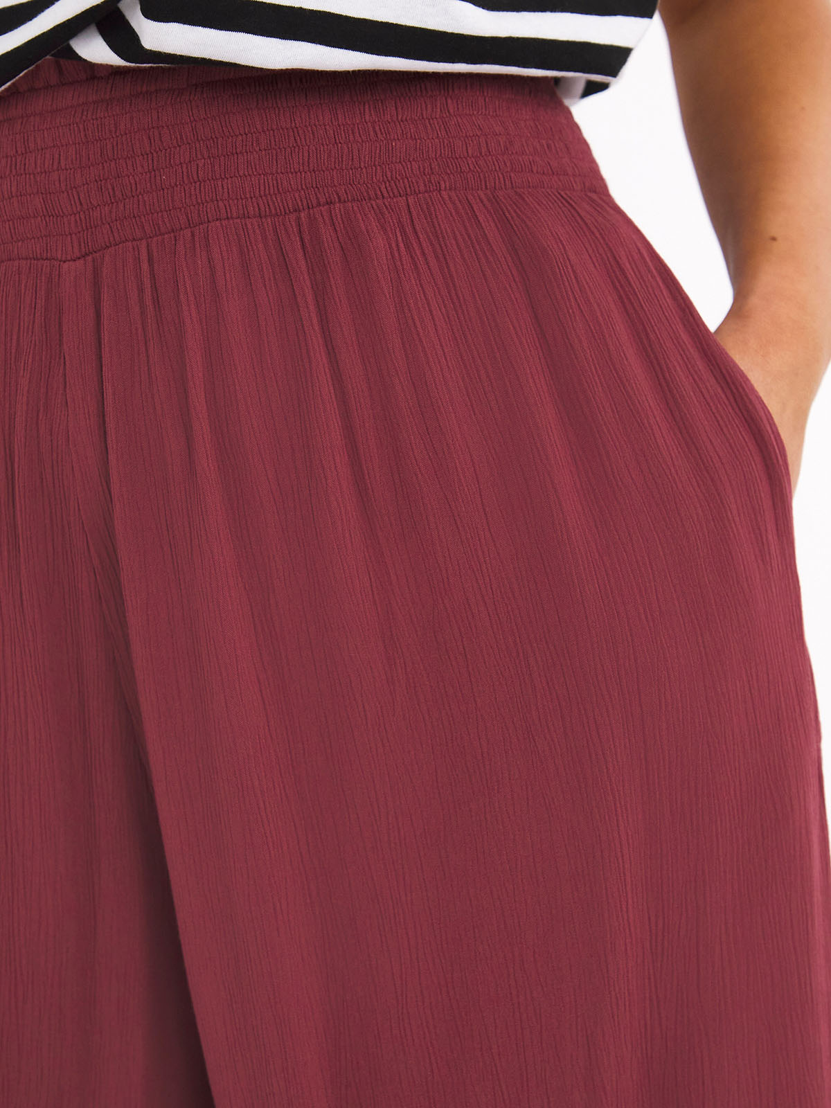 Capsule - - DUSTY-ROSE Crinkle Waist Culottes - Plus Size 16 to 32