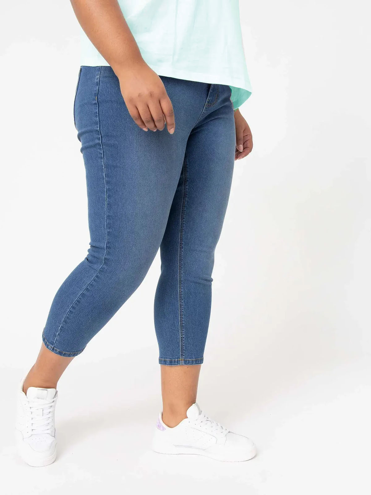 Gemo - - Gemo BLUE Stonewash Cropped Denim Jeans - Plus Size 18 to 26 ...